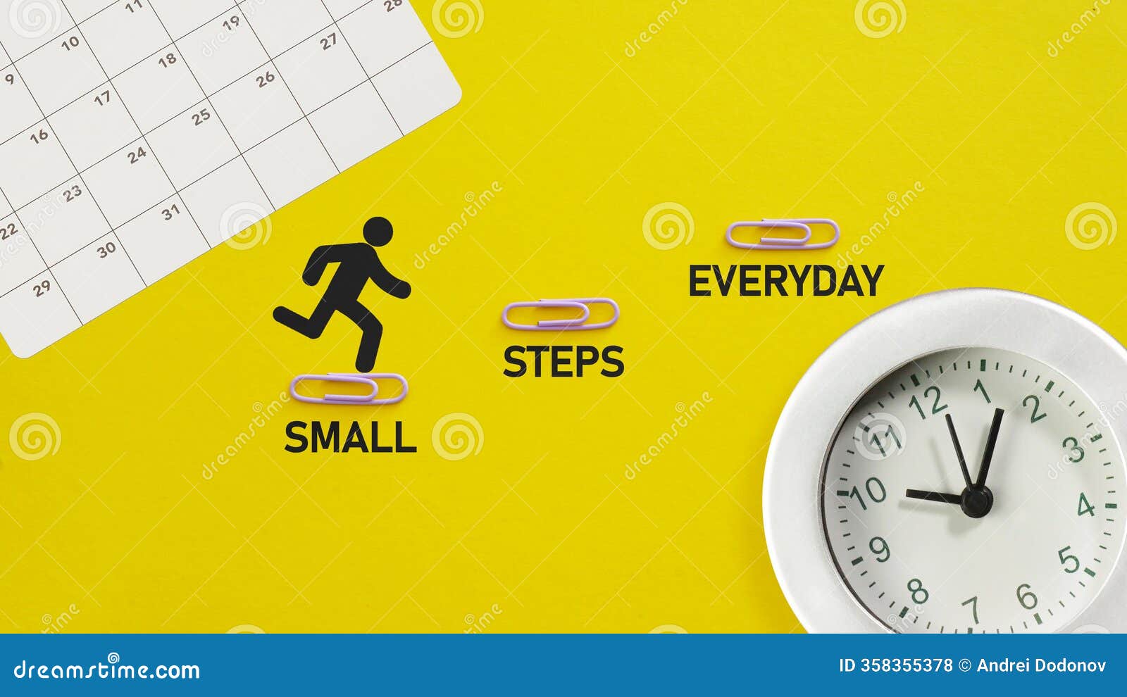 Small Steps Everyday - Motivational Quote is Shown Using the Text Stock ...