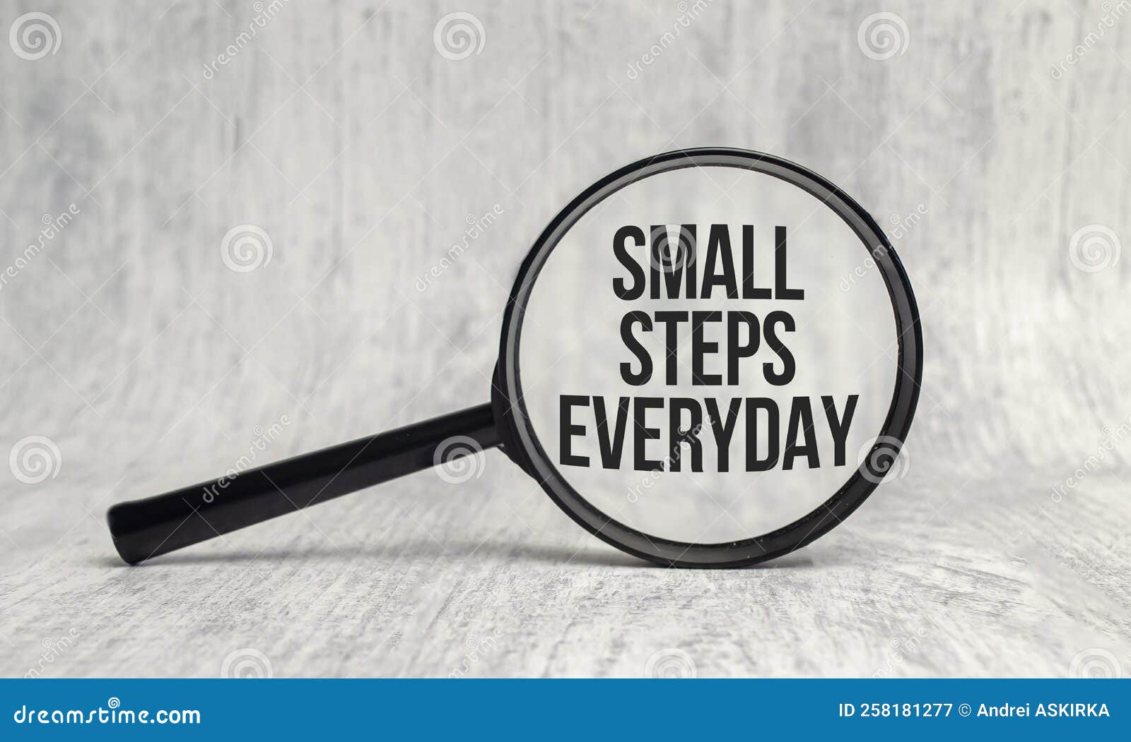 Small Steps Everyday Word on Magnifying Glass Stock Image - Image of ...