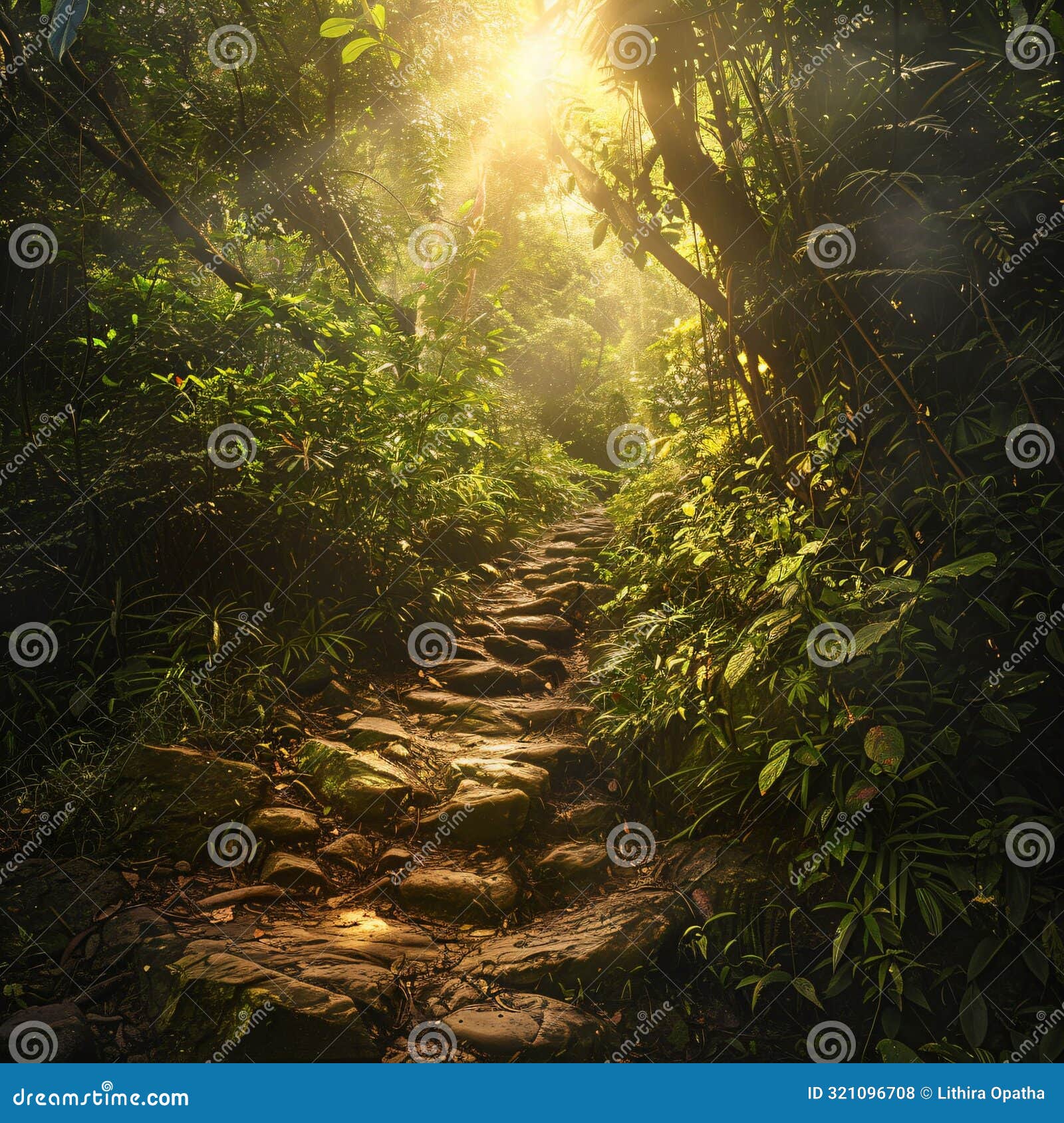 Small Steps Path through a Forest Stock Illustration - Illustration of ...