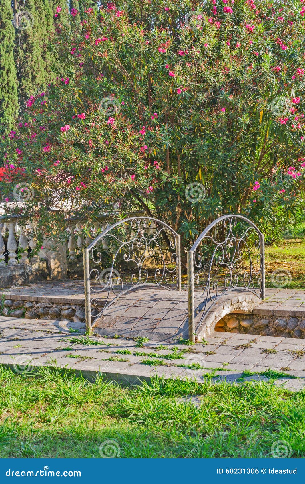 Small Stone Bridge with Iron Handrails Stock Photo - Image of bridge ...
