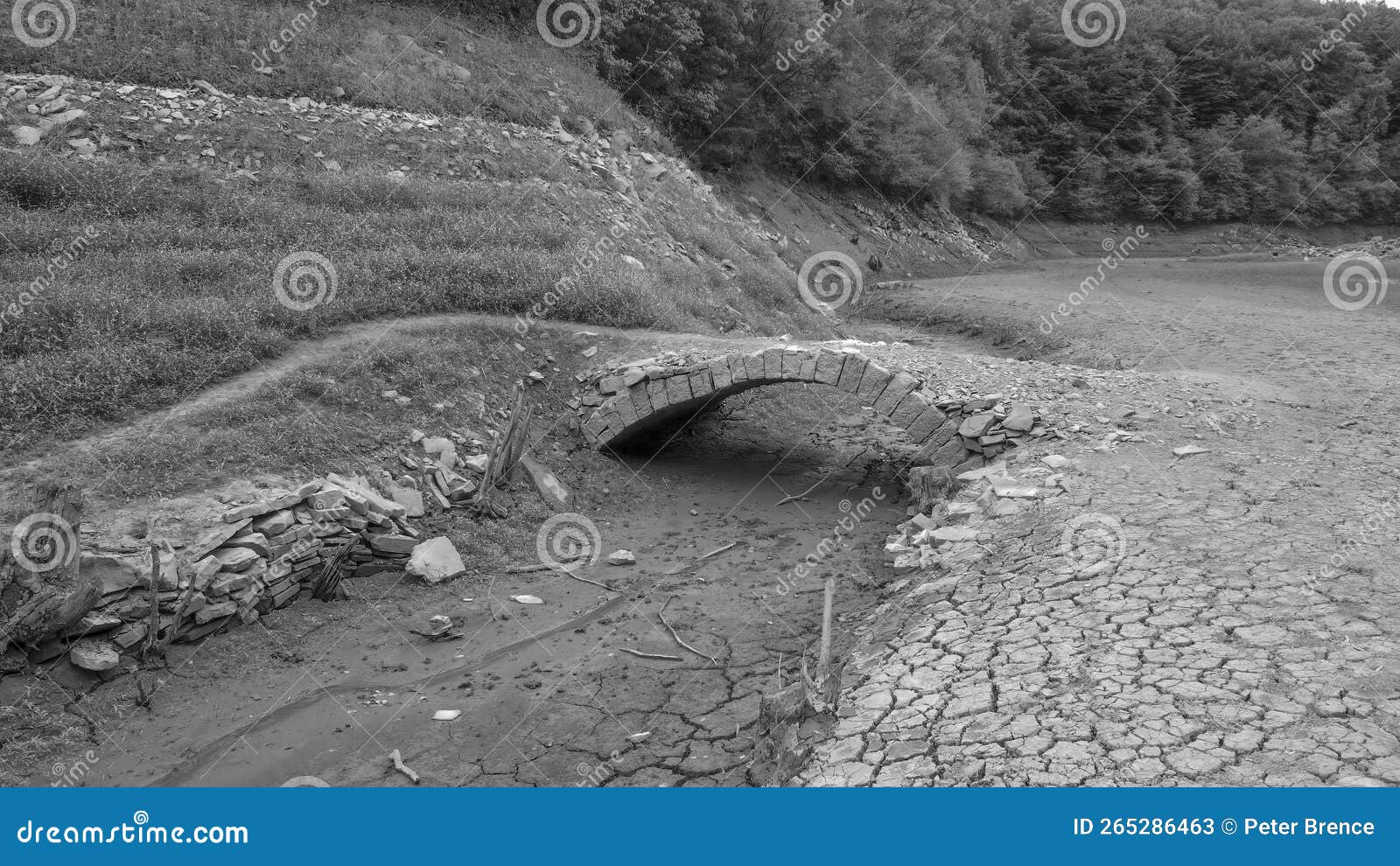 A Small Stone Bridge Over a Drained Stream Bed Stock Image - Image of ...