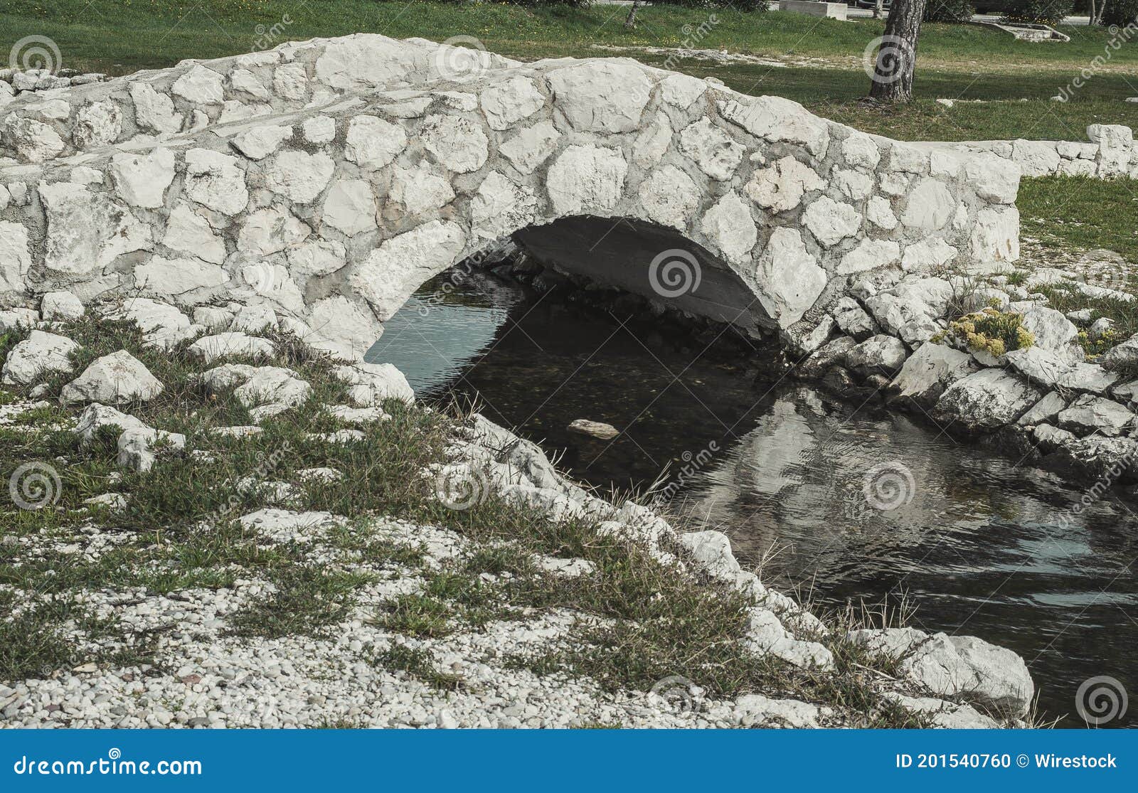 Small Stone Bridge Over a Small River Stock Photo - Image of stone ...
