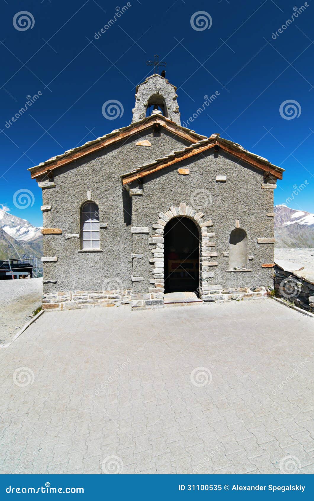 Small Stone Church in the Mountains Stock Image - Image of church ...