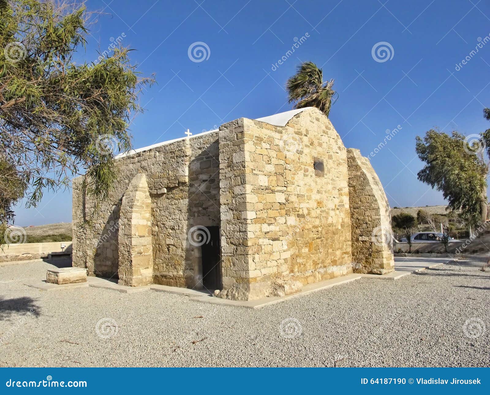 Small Stone Country Church, Cyprus Stock Photo - Image of cross ...