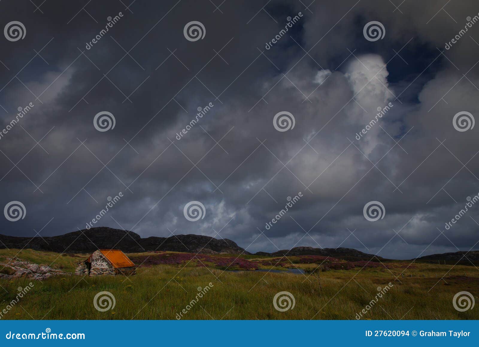 Small Stone Hut Next To a Loch Stock Photo - Image of hebrides ...