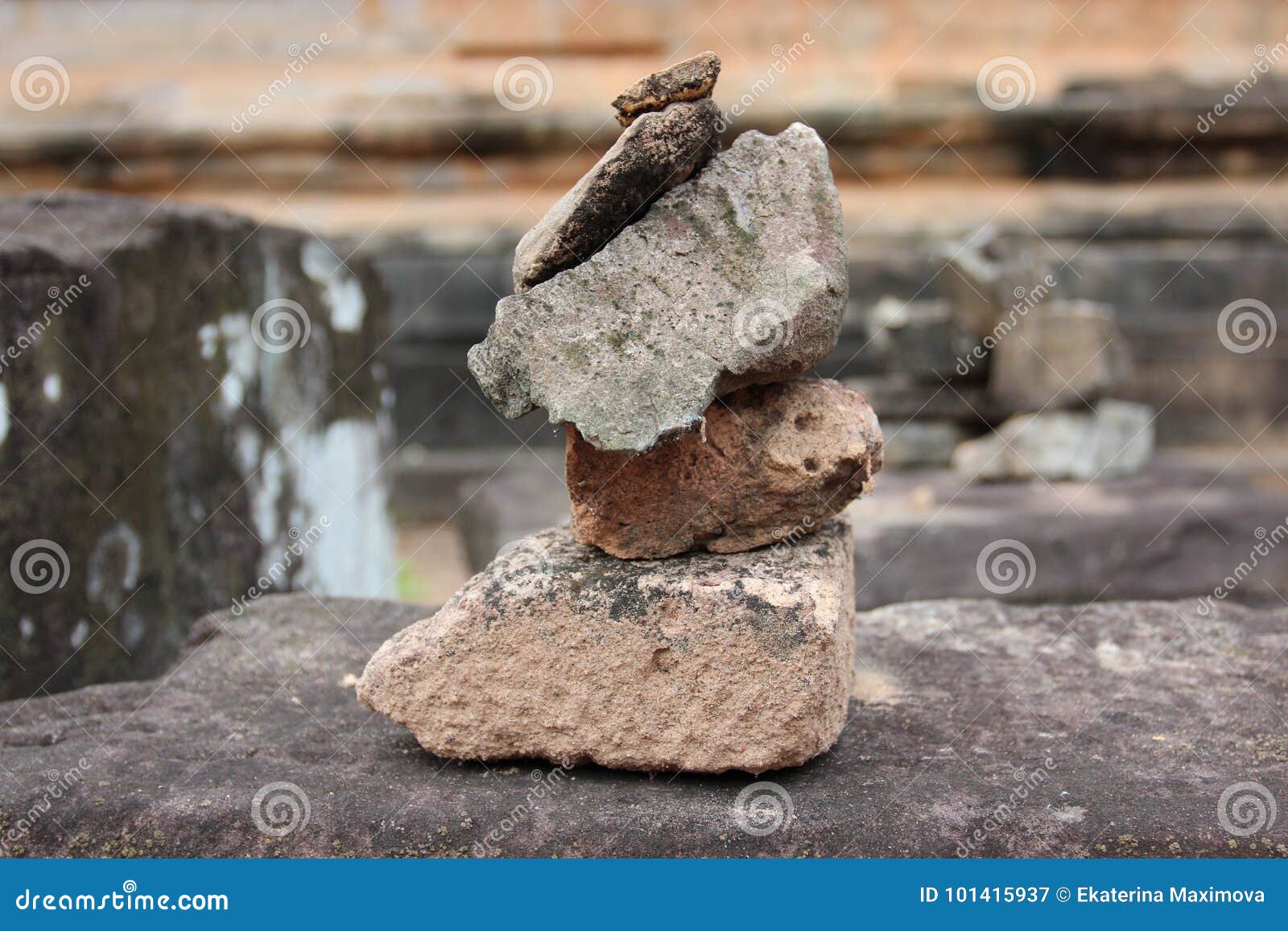 A small stone pyramid stock image. Image of concept - 101415937