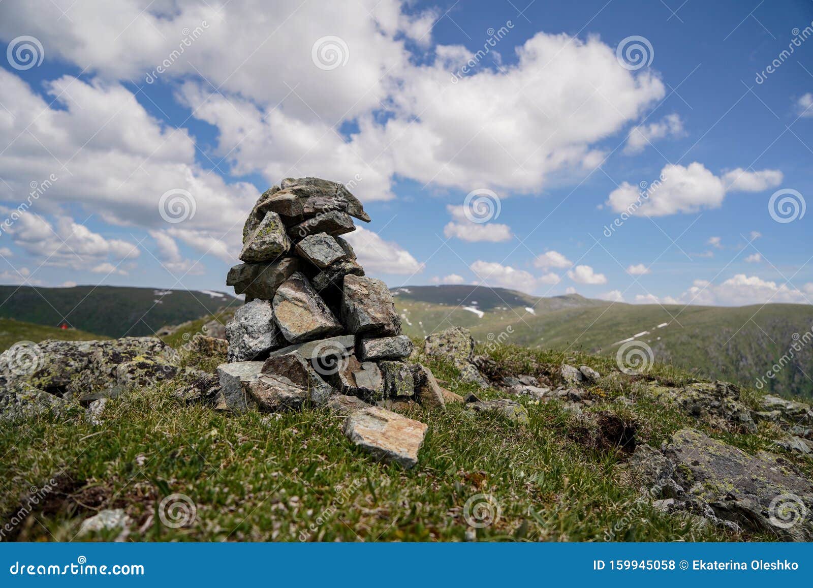 A Small Stone Tower in Mountains Stock Photo - Image of outdoor, nature ...