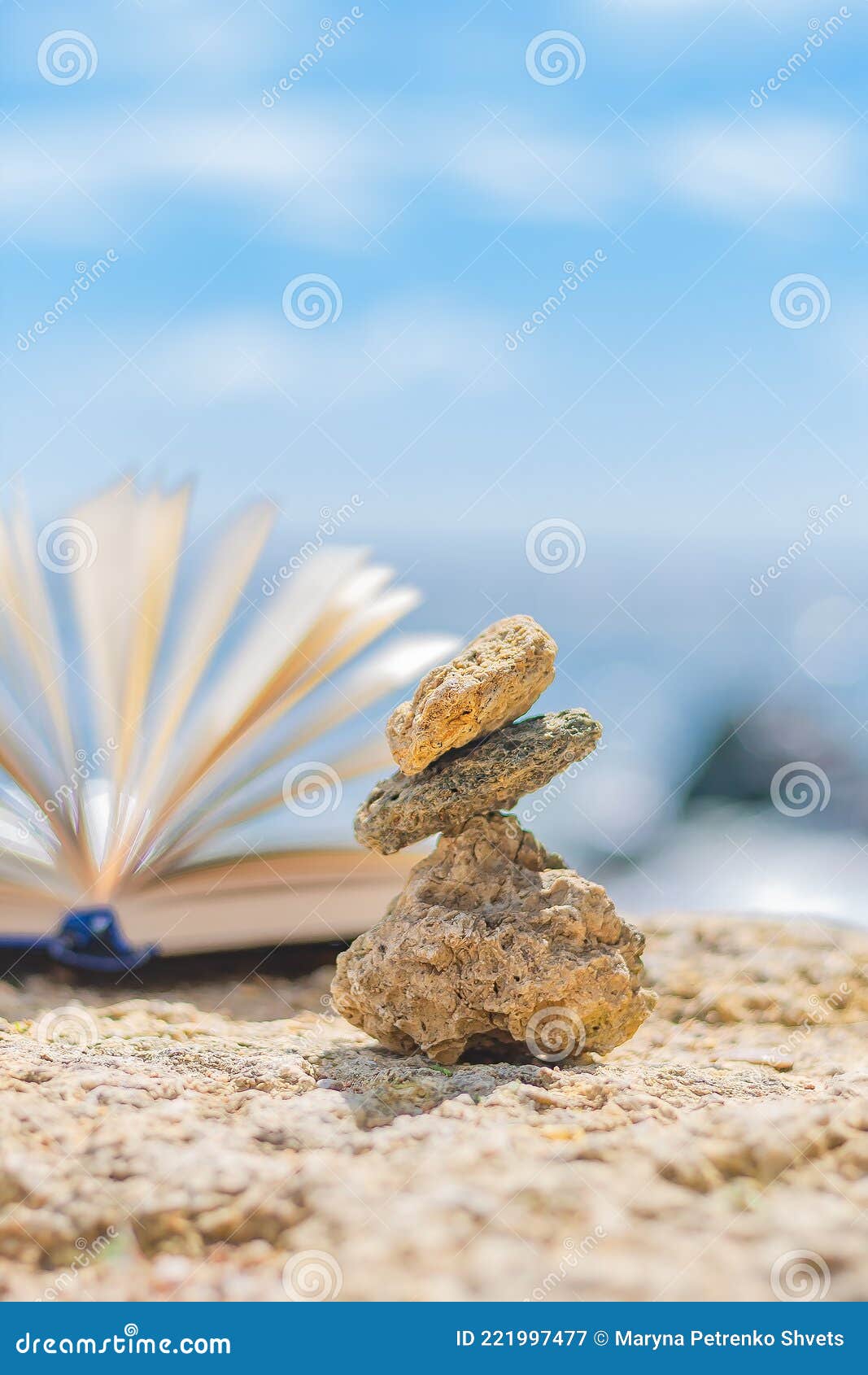 Small Stones on the Background of an Open Book Stock Image - Image of ...