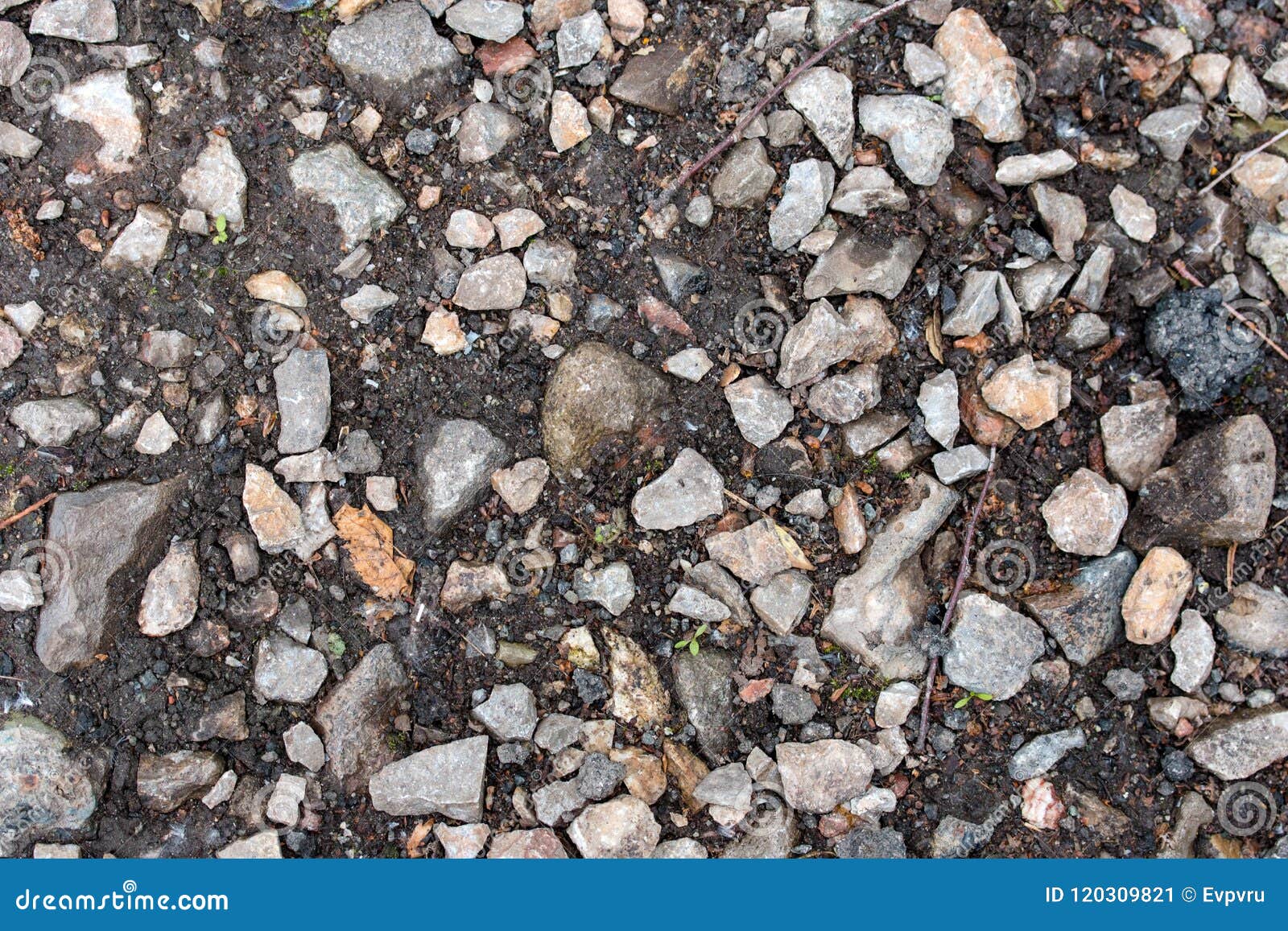 Stones and Rubble on the Road Stock Image - Image of pebble, gravel ...