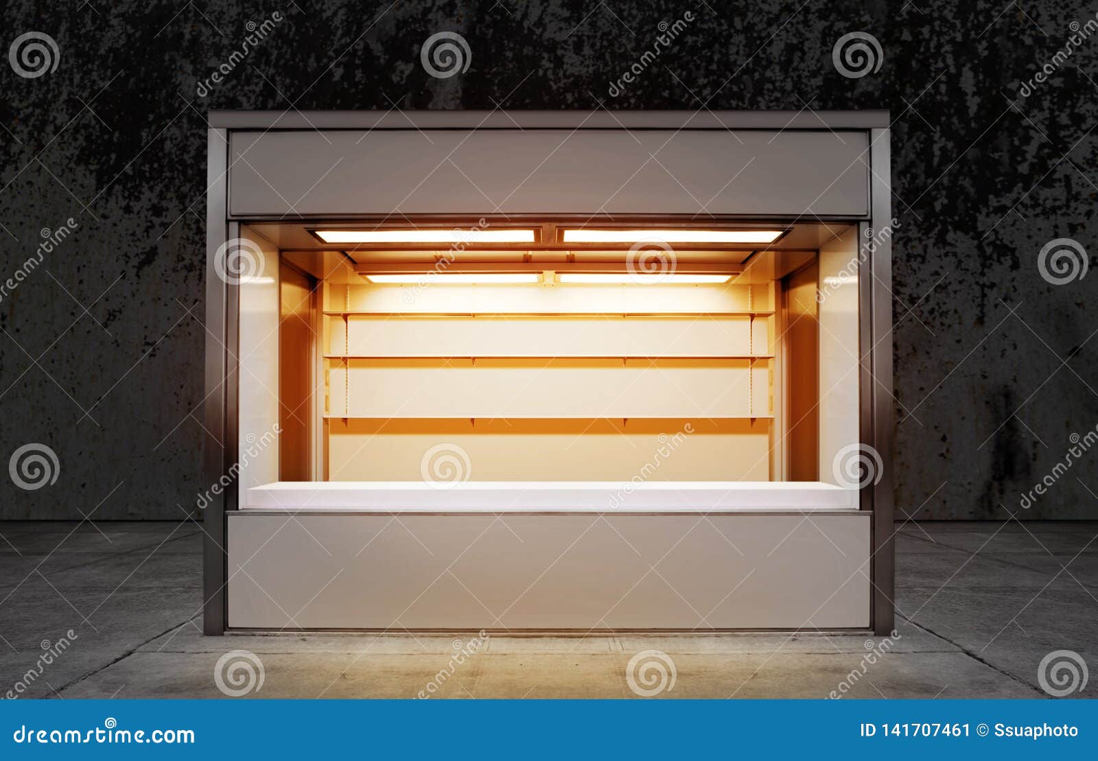 Small Store on Street at Night Time Stock Image - Image of empty, quick ...