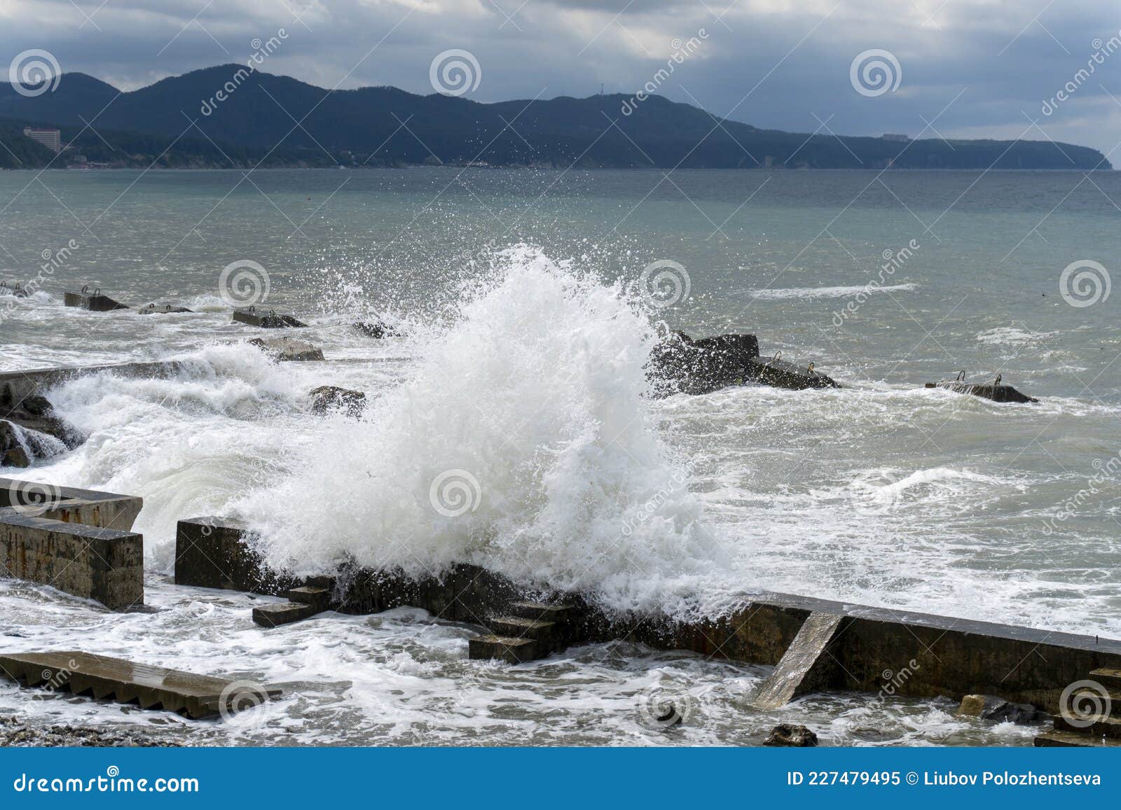 Small Storm on the Sea, Waves Hitting the Shore Stock Image - Image of ...