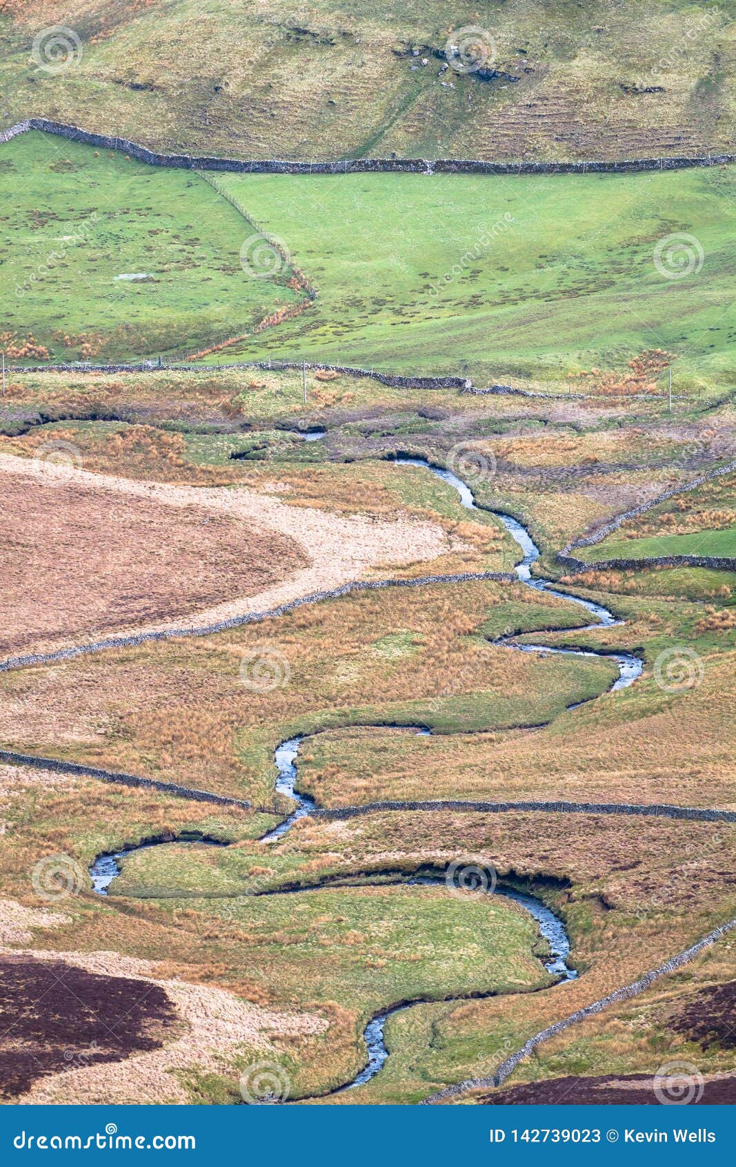 A Small Stream Meanders through Farmland Stock Image - Image of ...