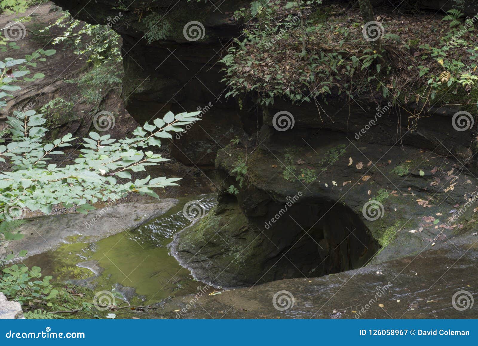 Small Stream with Rock Ledge Stock Image - Image of rocky, rock: 126058967