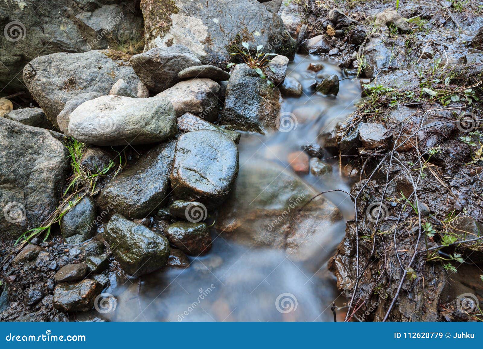 Small stream and rocks stock image. Image of natural - 112620779