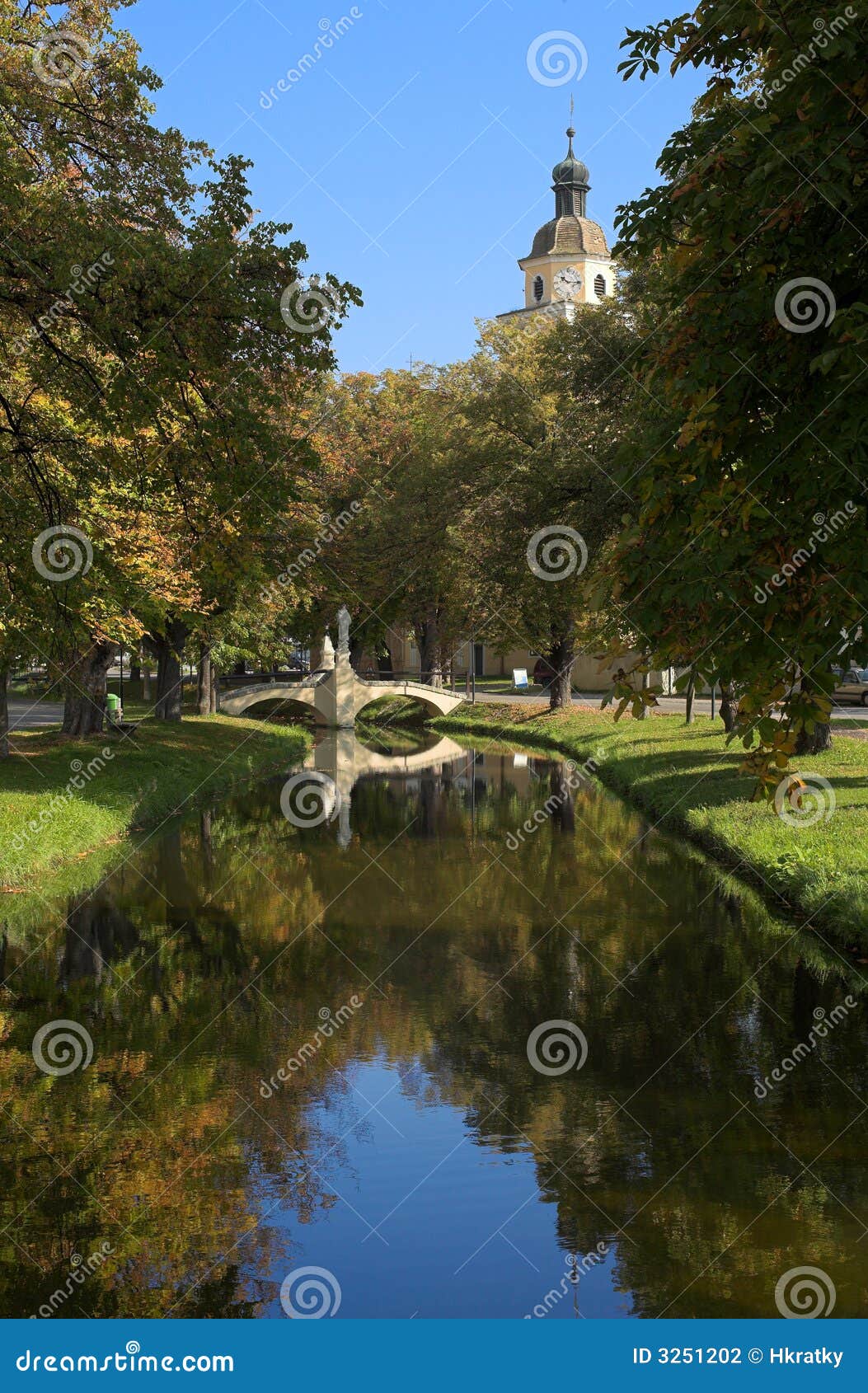 Small stream in a village. stock photo. Image of gold - 3251202