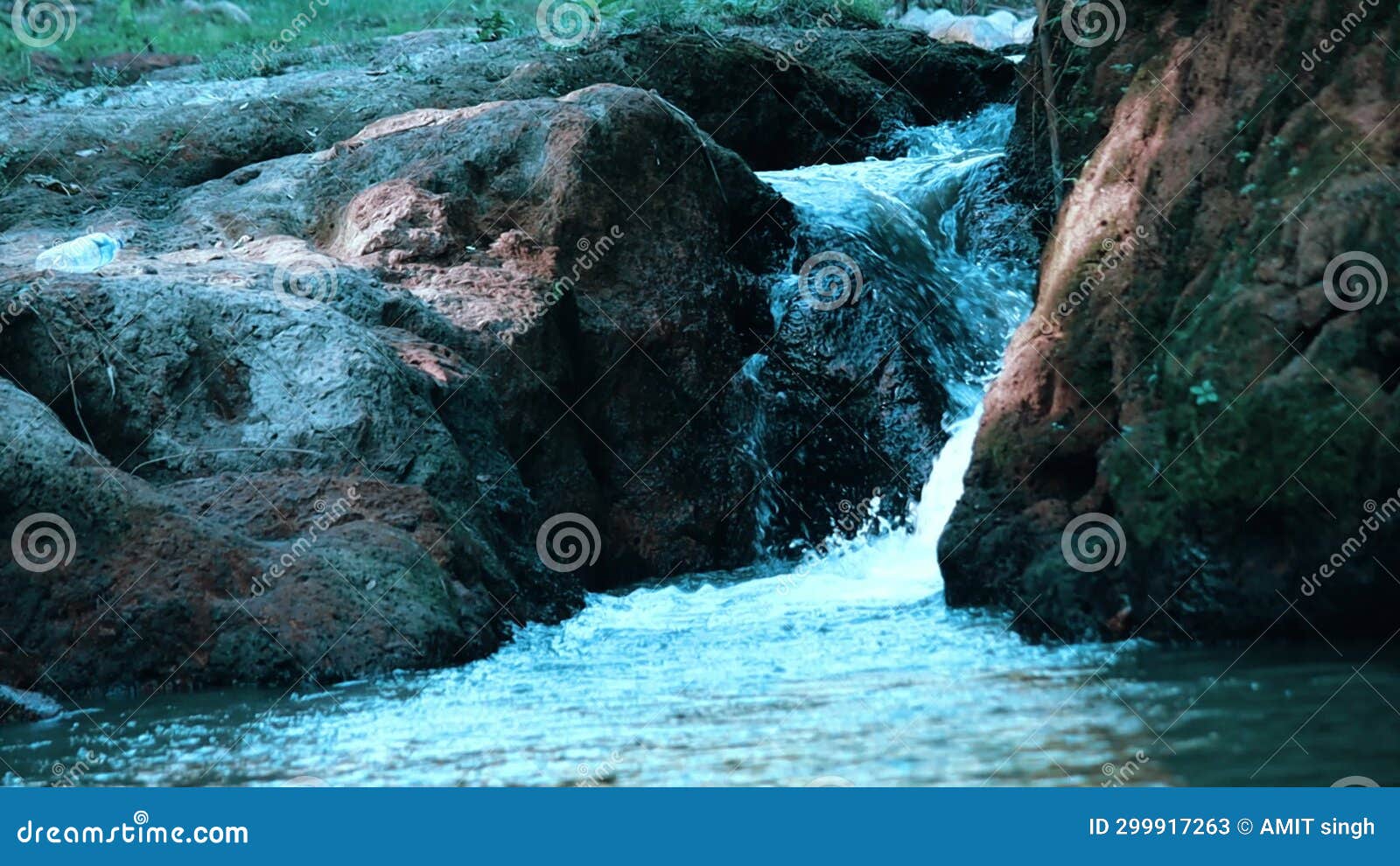 Small Stream of Water Falling from a Small Height Full Stock Video ...