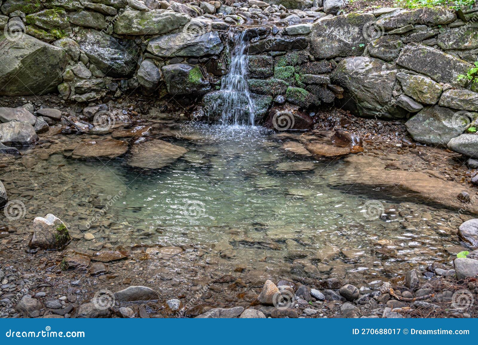 Small Stream and Waterfall in the Woods Stock Image - Image of travel ...
