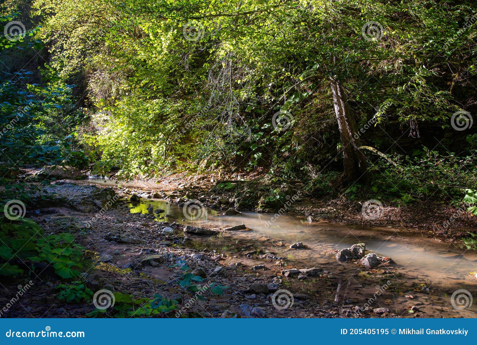 Small Streams that are the Source of the River.a Small Waterfall with ...