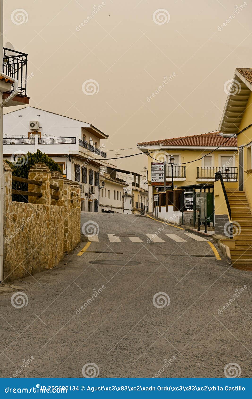 Small Street of a Rural Town in the Countryside. Stock Photo - Image of ...