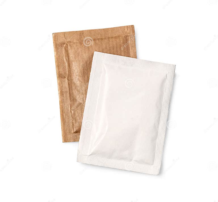 Small Sugar Packets Isolated Stock Photo - Image of pouch, container ...