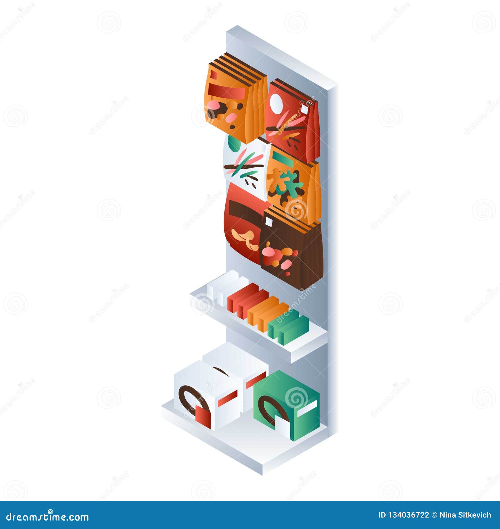 Small Supermarket Shelf Icon, Isometric Style Stock Vector ...