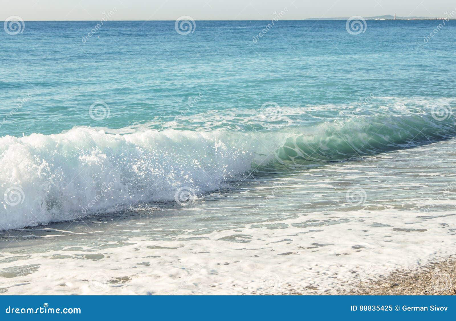 A small surf wave. stock image. Image of sunny, shore - 88835425