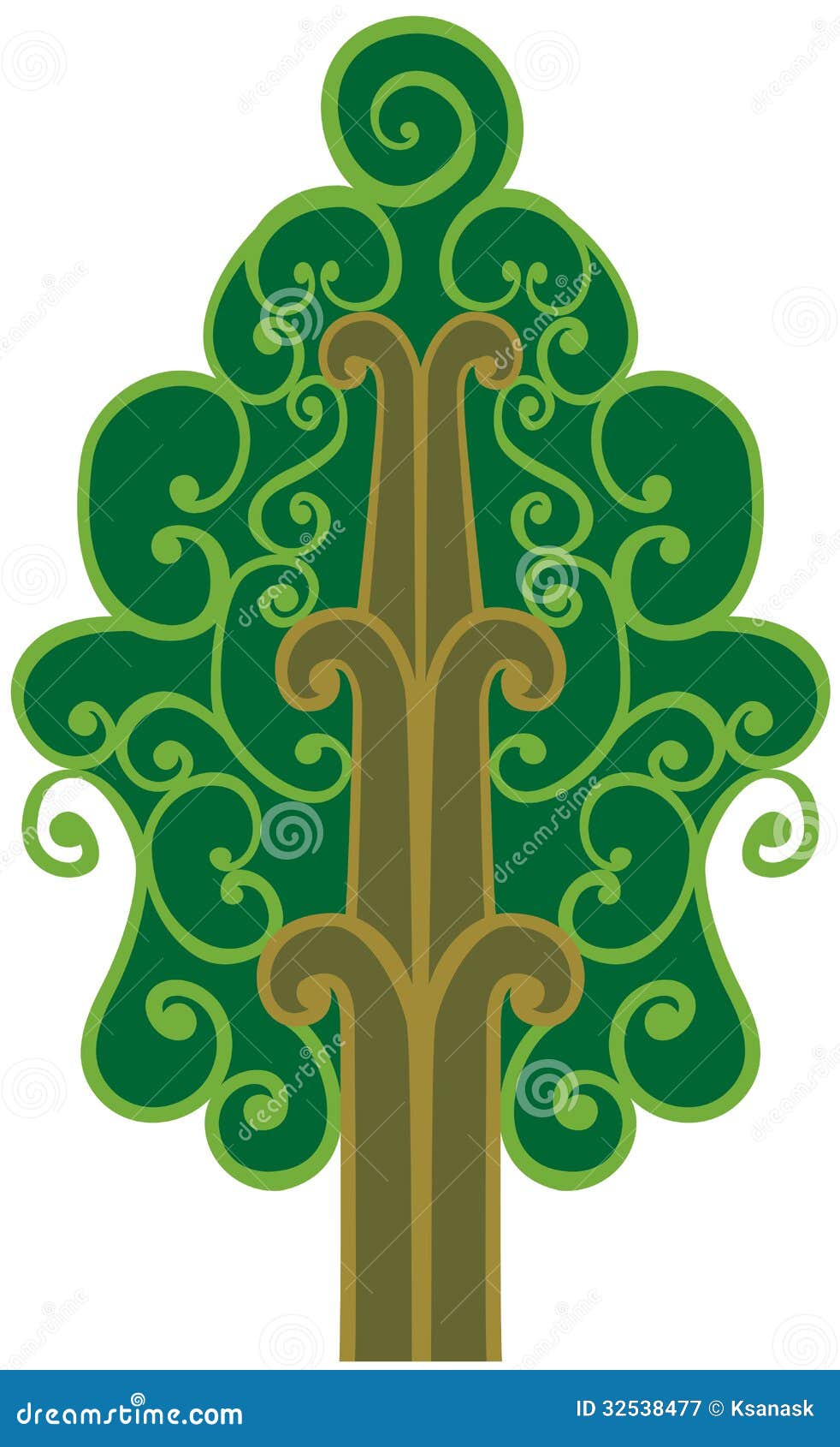 Small swirly abstract tree stock vector. Illustration of element - 32538477
