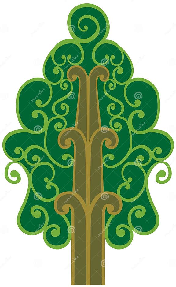 Small swirly abstract tree stock vector. Illustration of element - 32538477