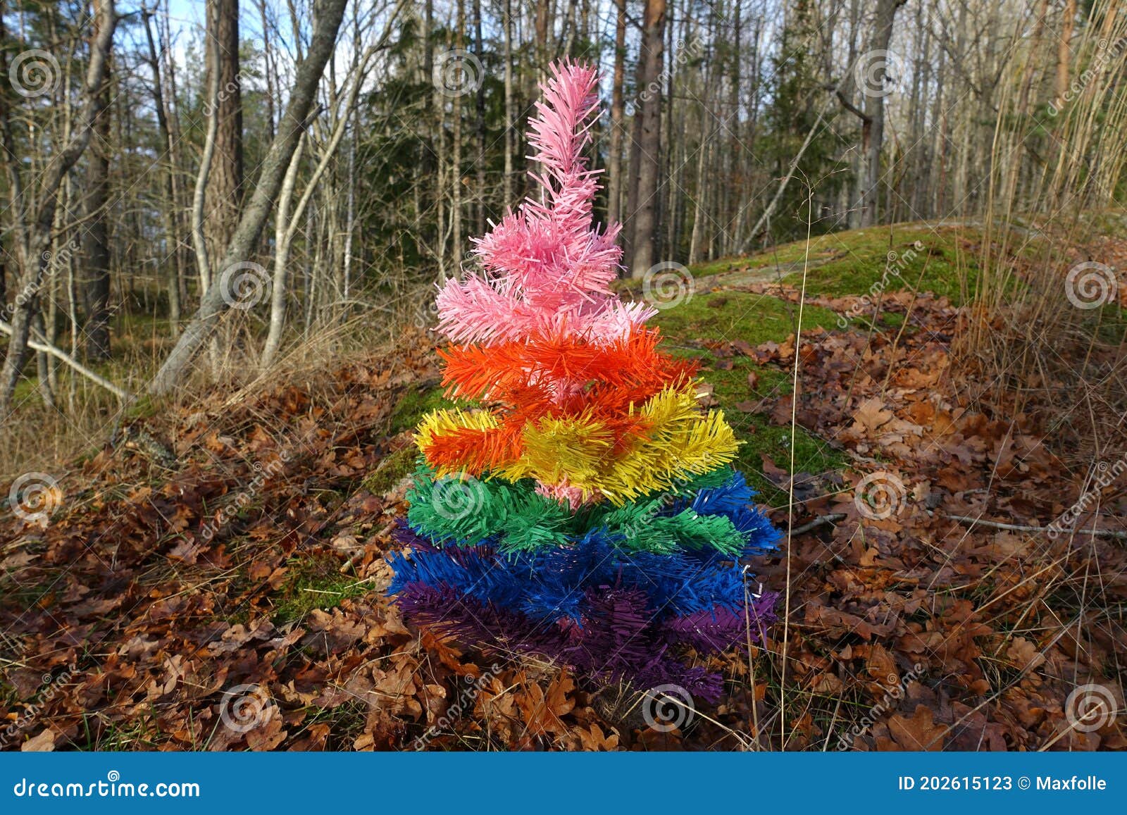 A Symbolic Christmas Tree with Pride Colors Stock Image - Image of ...