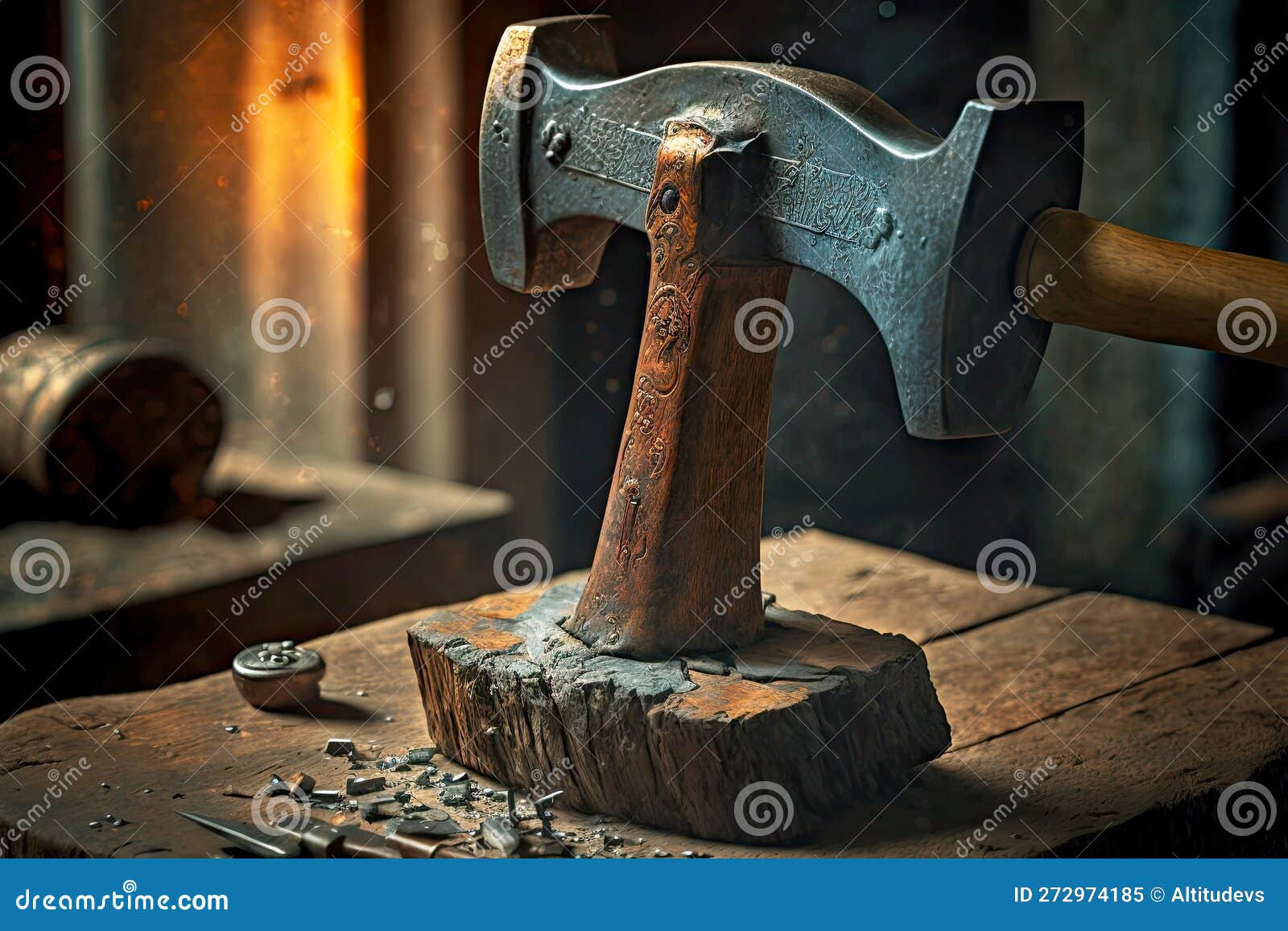 Small T-shaped Anvil Stands on Stand in Old Blacksmith Shop Stock Image ...