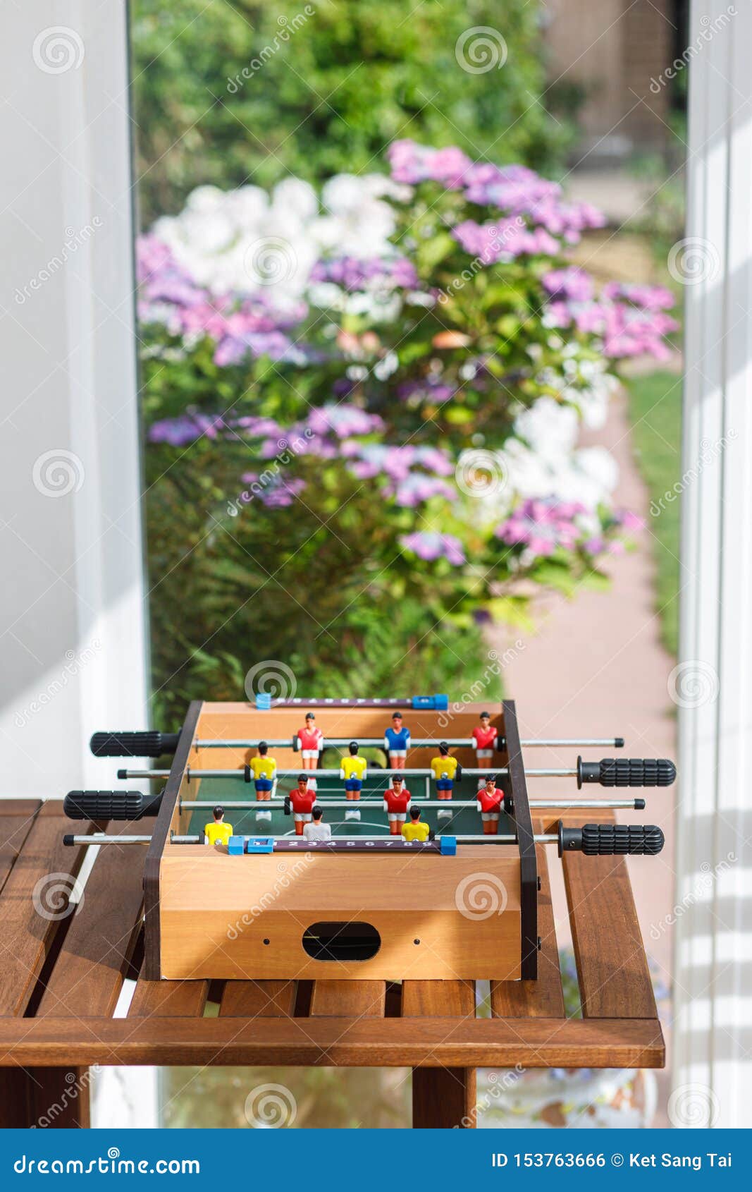 Small Table Football Game in Game Room Stock Photo - Image of table ...