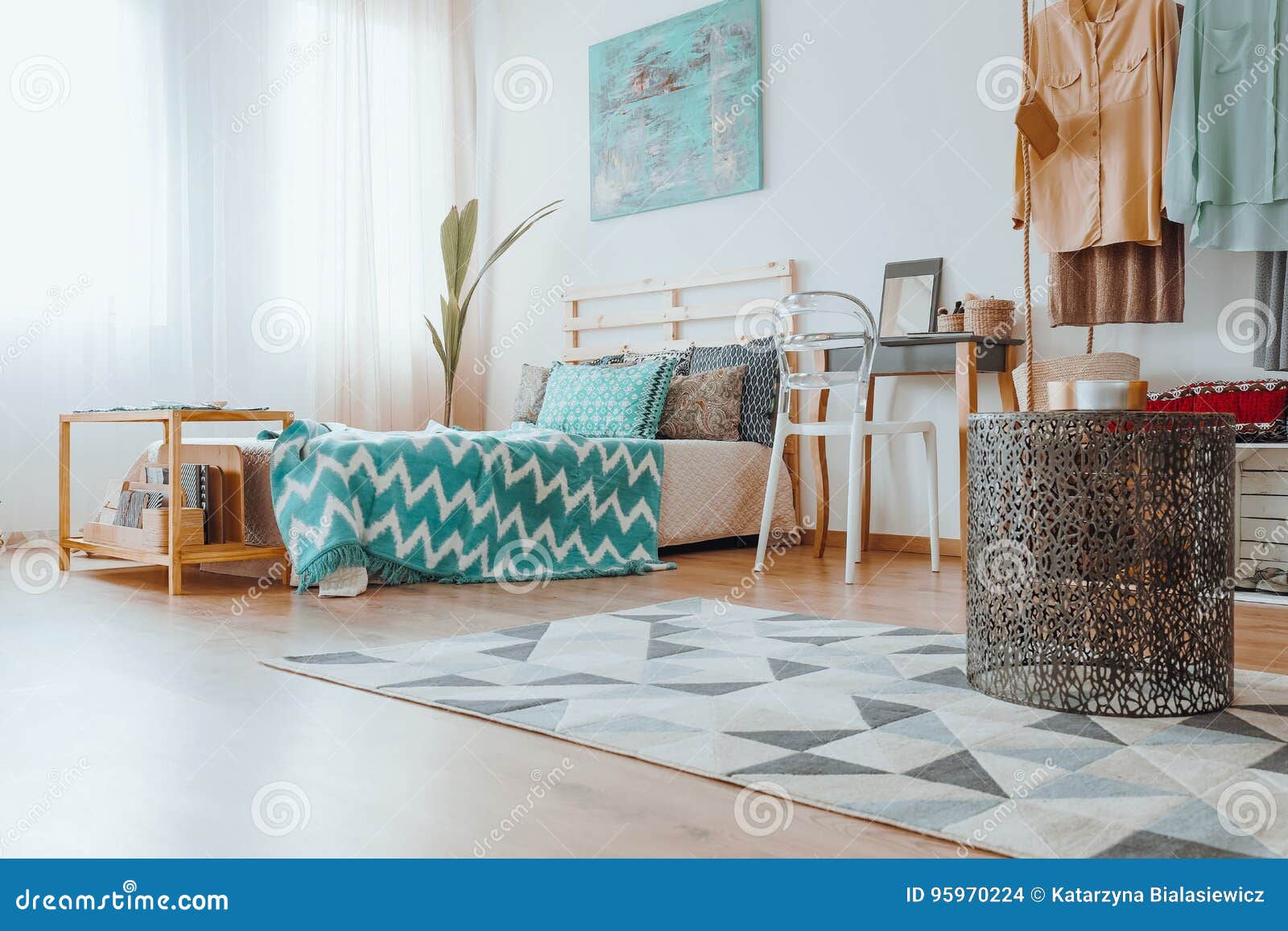 Small table on the rug stock photo. Image of cozy, apartment - 95970224