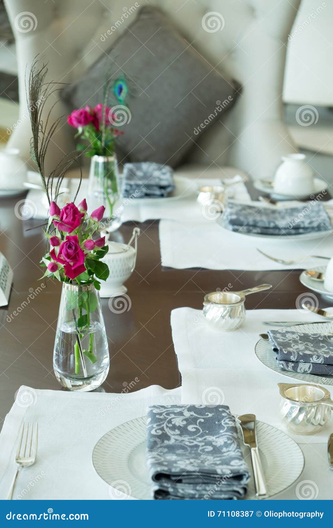 Small Table Set for Afternoon Tea Stock Image - Image of hotel, metal ...