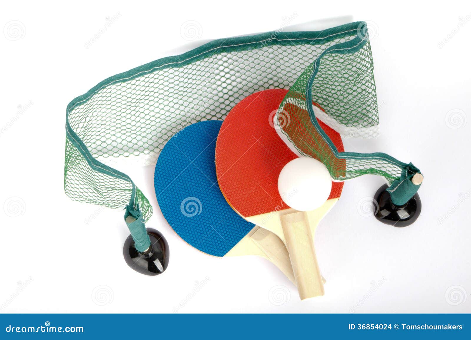 Small Table Tennis Rackets with Ball and Net Stock Photo - Image of ...