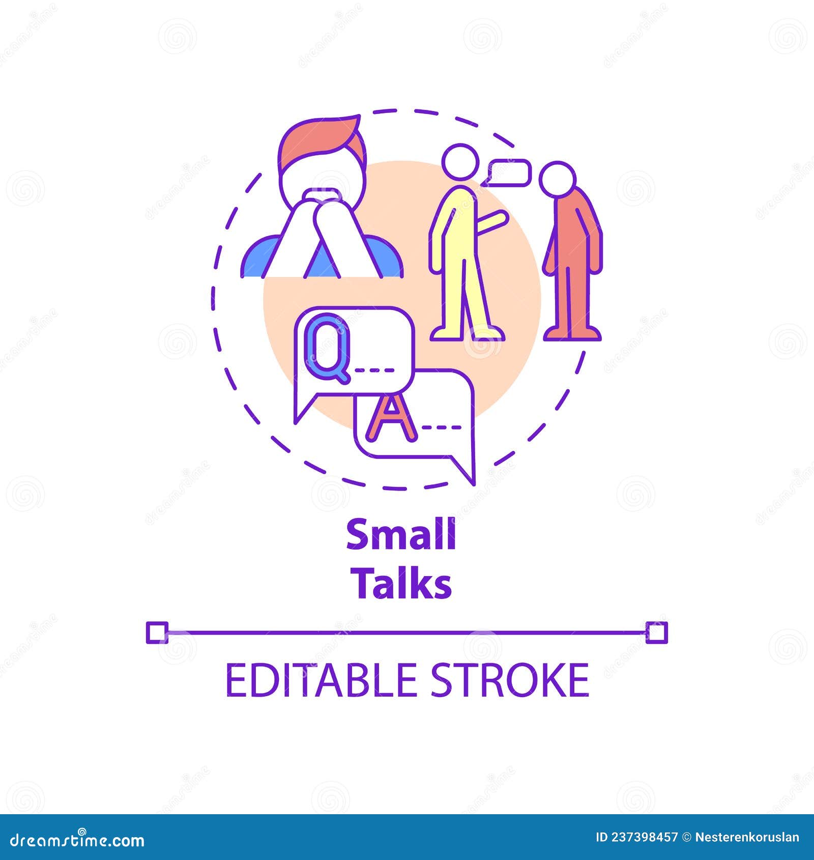 Small talk concept icon stock vector. Illustration of awkwardness ...