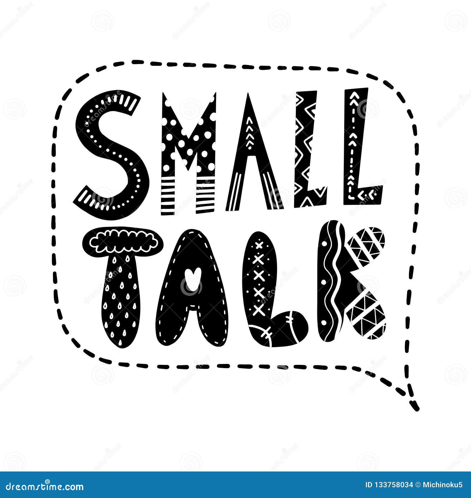 Small Talk Text. Lettering in a Speech Bubble. Stock Vector ...