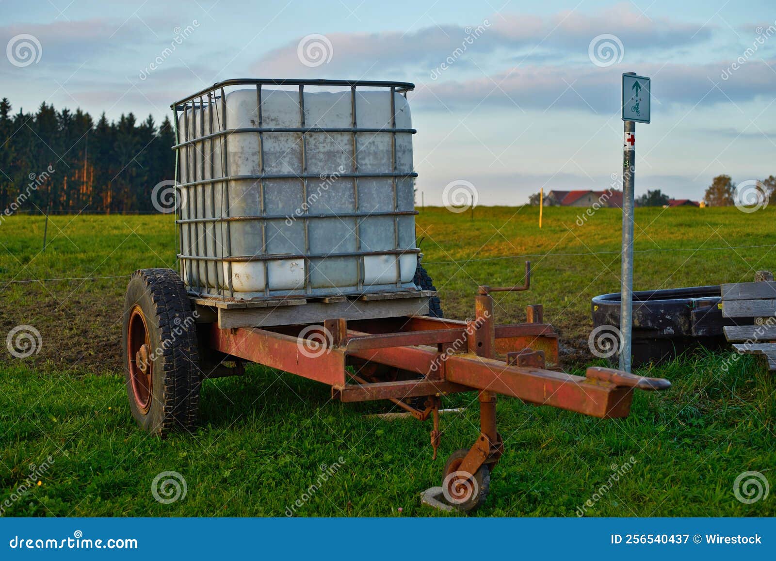 Small Tanker Trailer in the Field Stock Image - Image of agriculture ...
