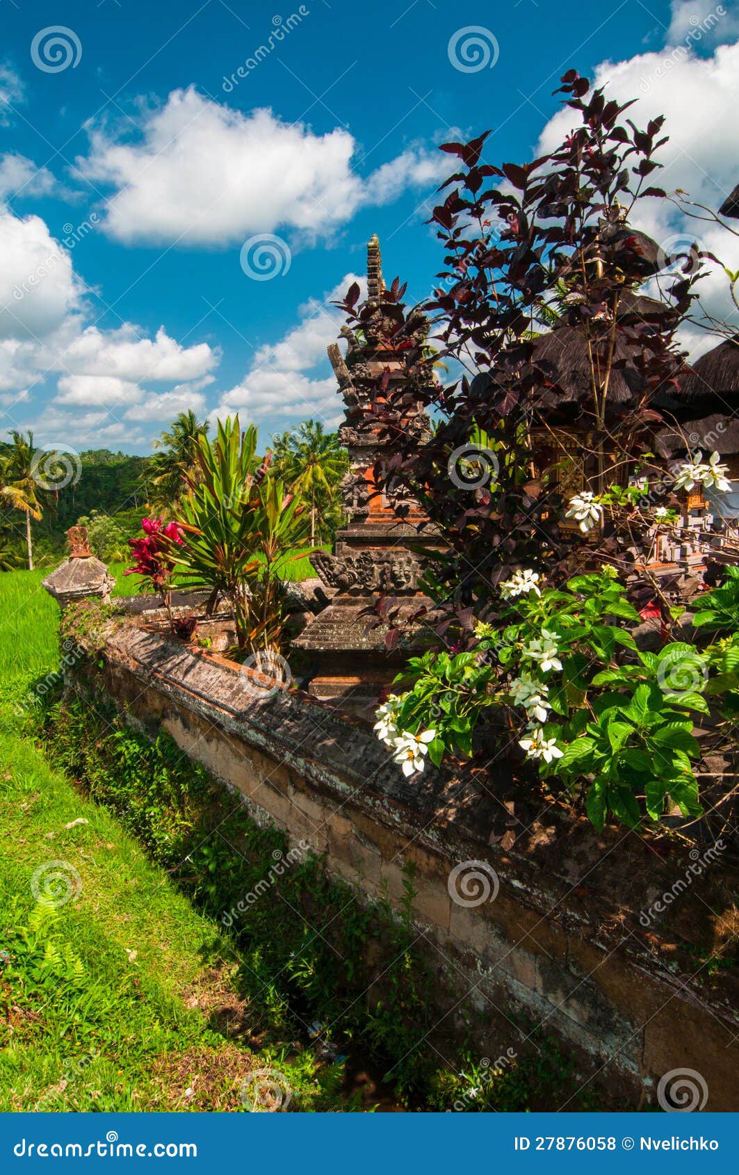 Small Temple at Rice Terrace, Bali, Indonesia Stock Photo - Image of ...