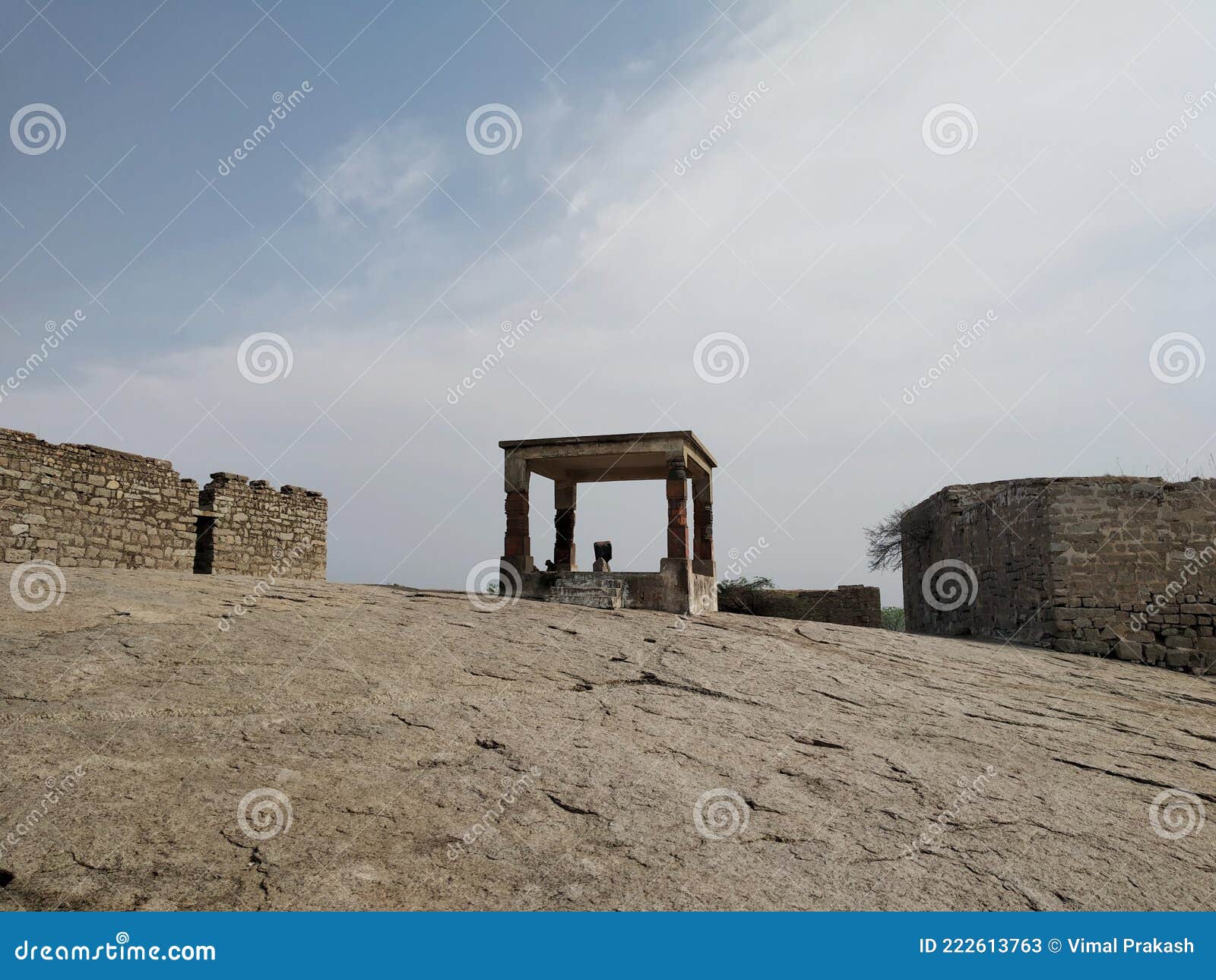 Small Temple at Top of a Rock of Fort in India Stock Image - Image of ...