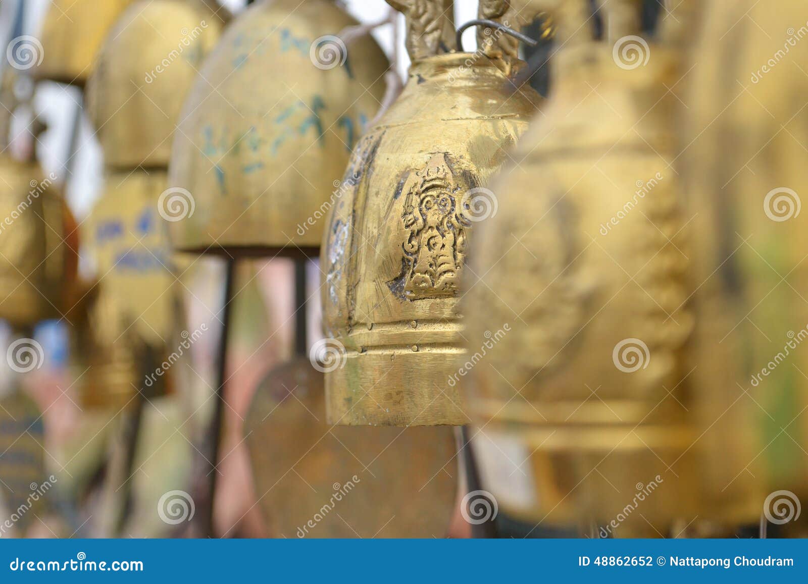 Small Thai style bell stock photo. Image of asia, bronze - 48862652