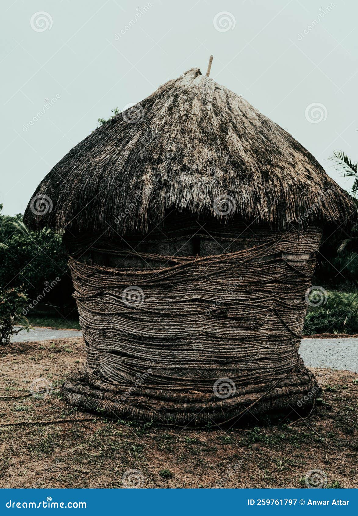 Small Thatched Roof Hut Built Using Natural Materials Like Paddy Straw ...