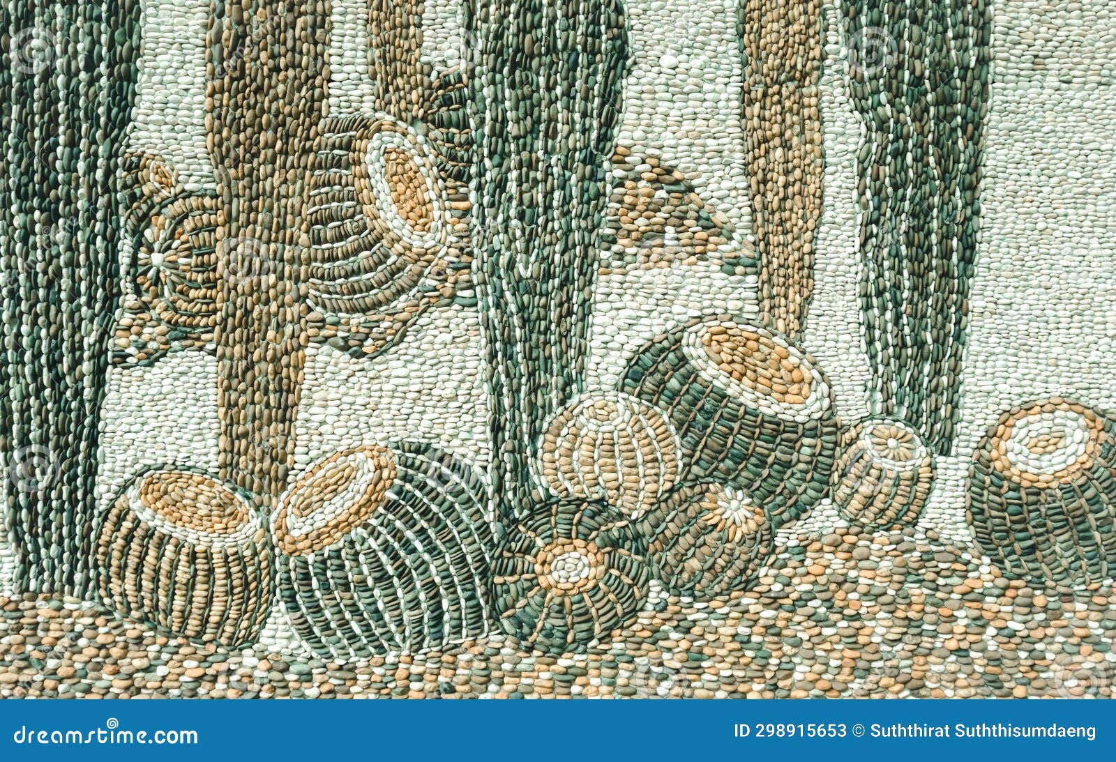 Small Tiles are Arranged in the Shape of a Cactus. Stock Image - Image ...