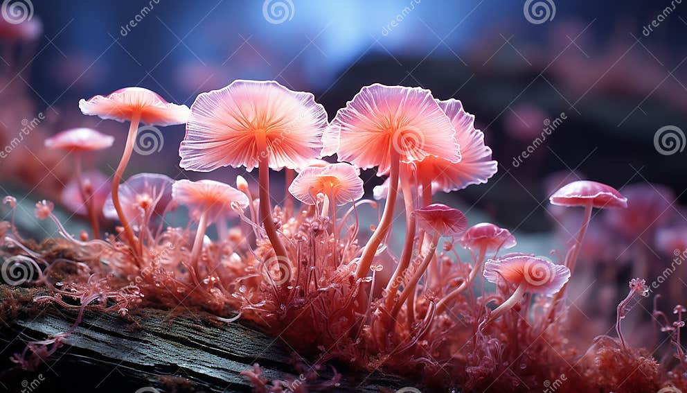 The Small Toadstool Grows in the Uncultivated Forest, Showcasing ...