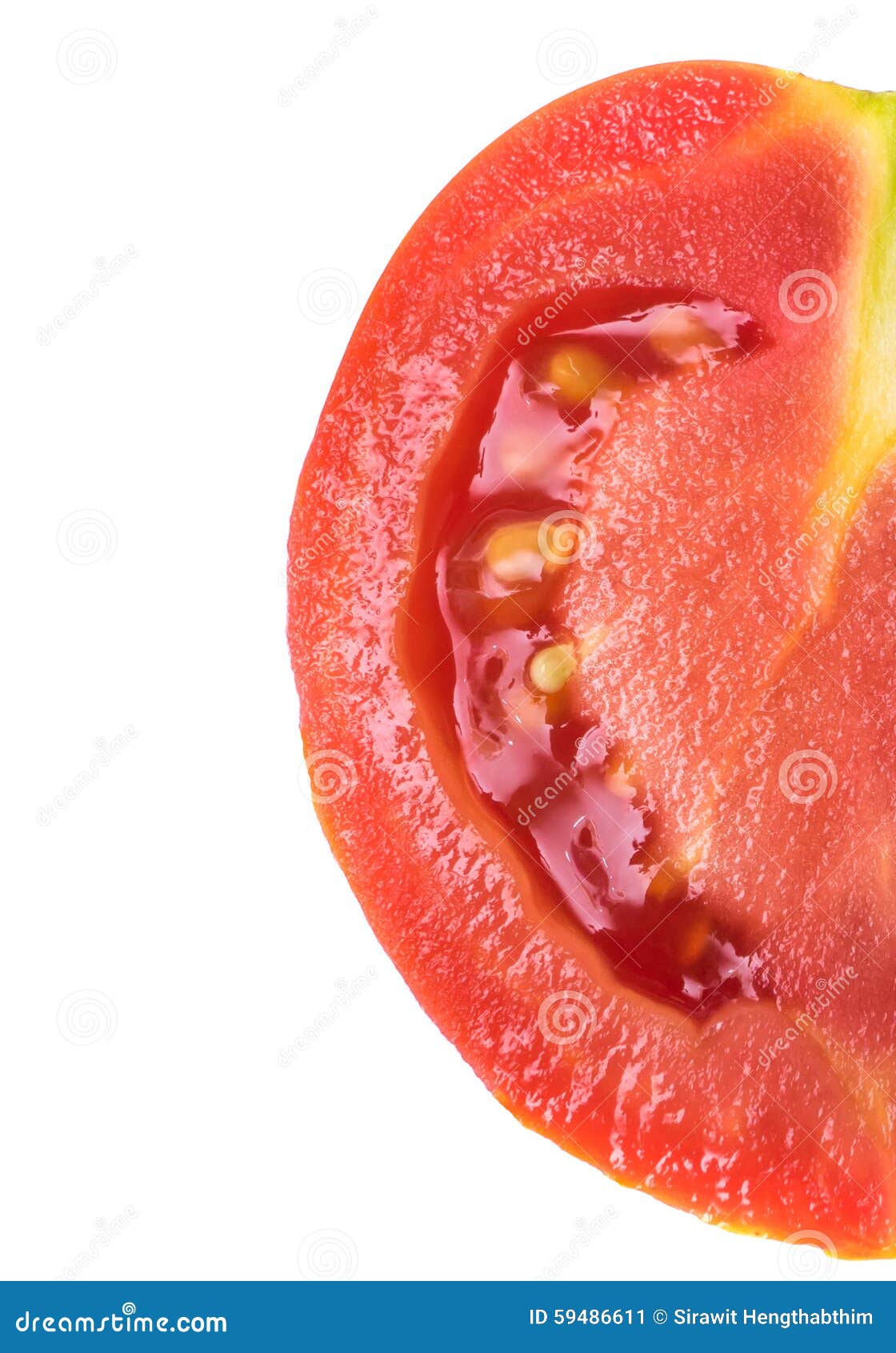 Small Tomato Slice Isolated on White Background, Top View. Stock Image ...