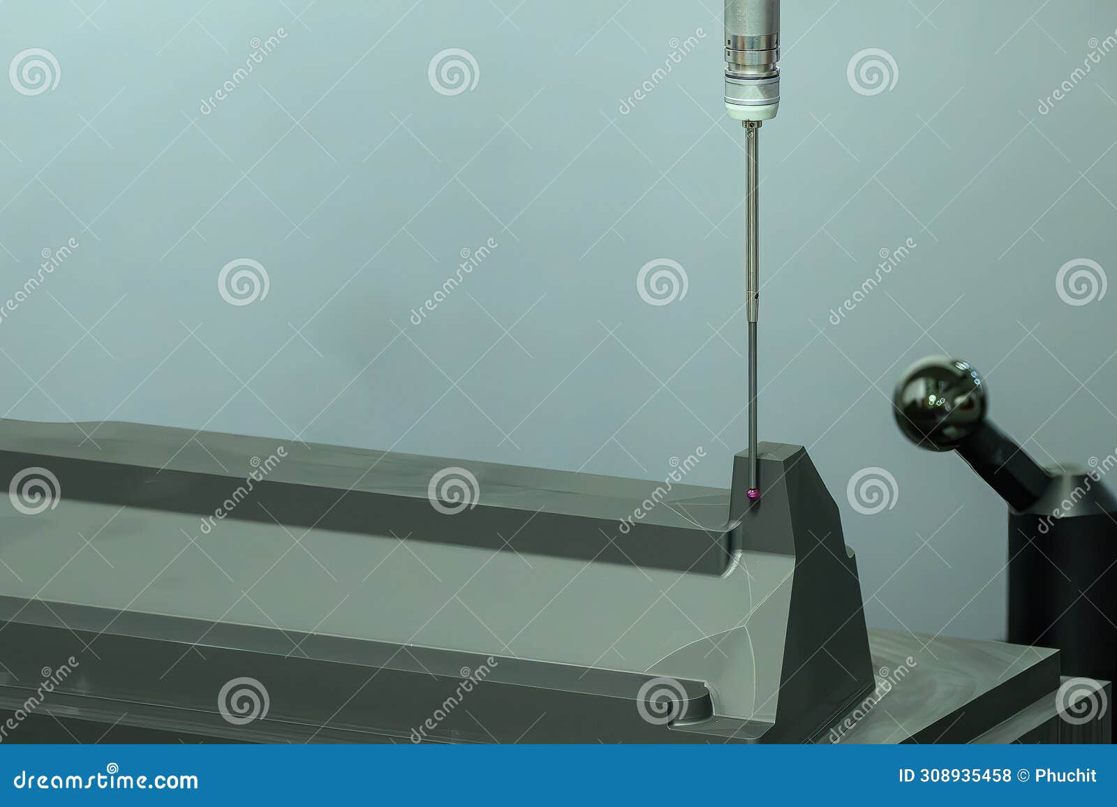 The Small Touching Probe Measuring the Graphite Electrode Parts Stock ...