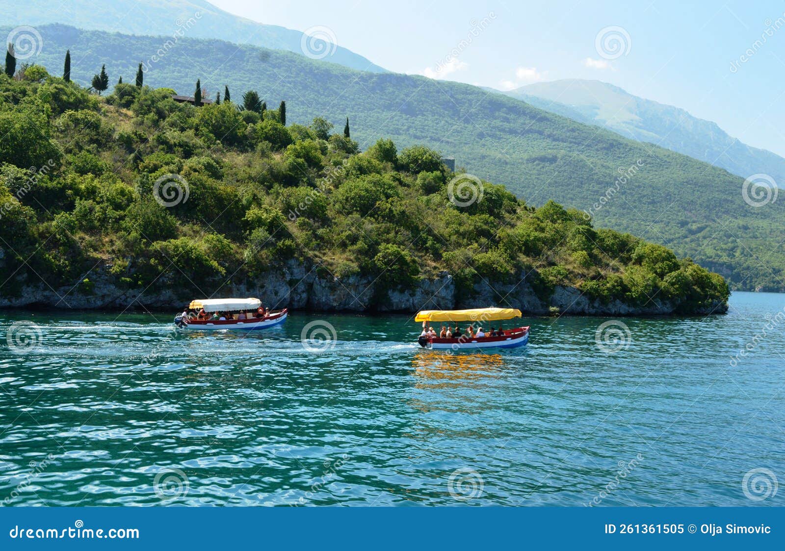 Small Tourist Boat on the Lake Stock Image - Image of water, color ...