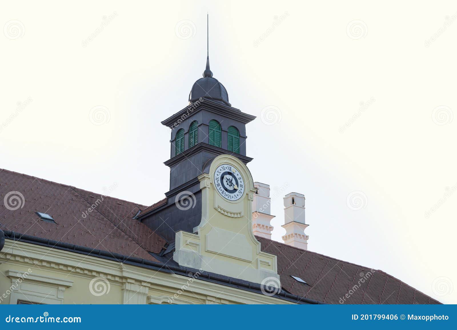 Small Tower with a Clock on an Old Building Stock Photo - Image of ...