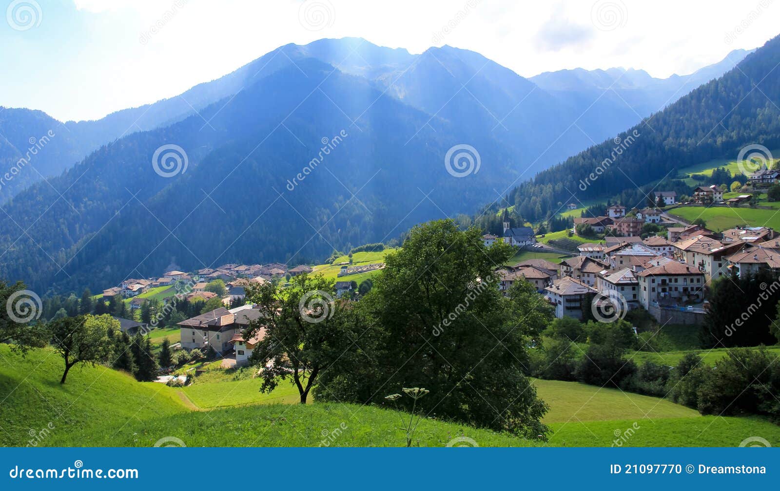 Small town stock photo. Image of valley, nature, trees - 21097770