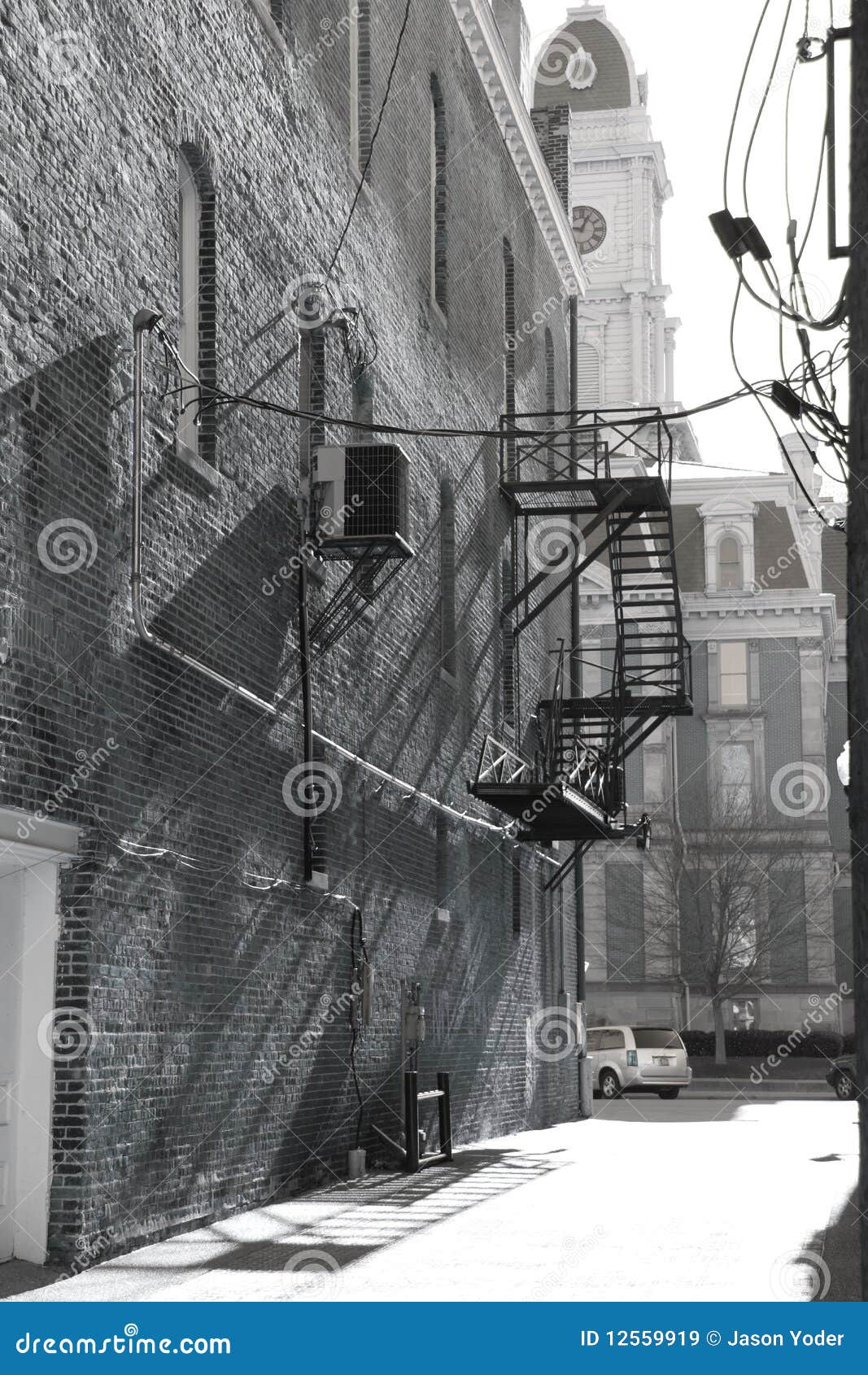 Small Town Alley stock image. Image of empty, dirty, perspective - 12559919