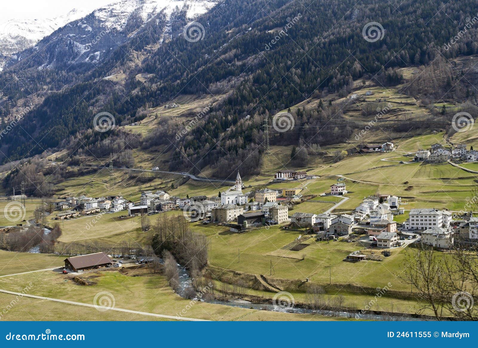 Small Town at Alpine Valley Stock Image - Image of pipe, brick: 24611555
